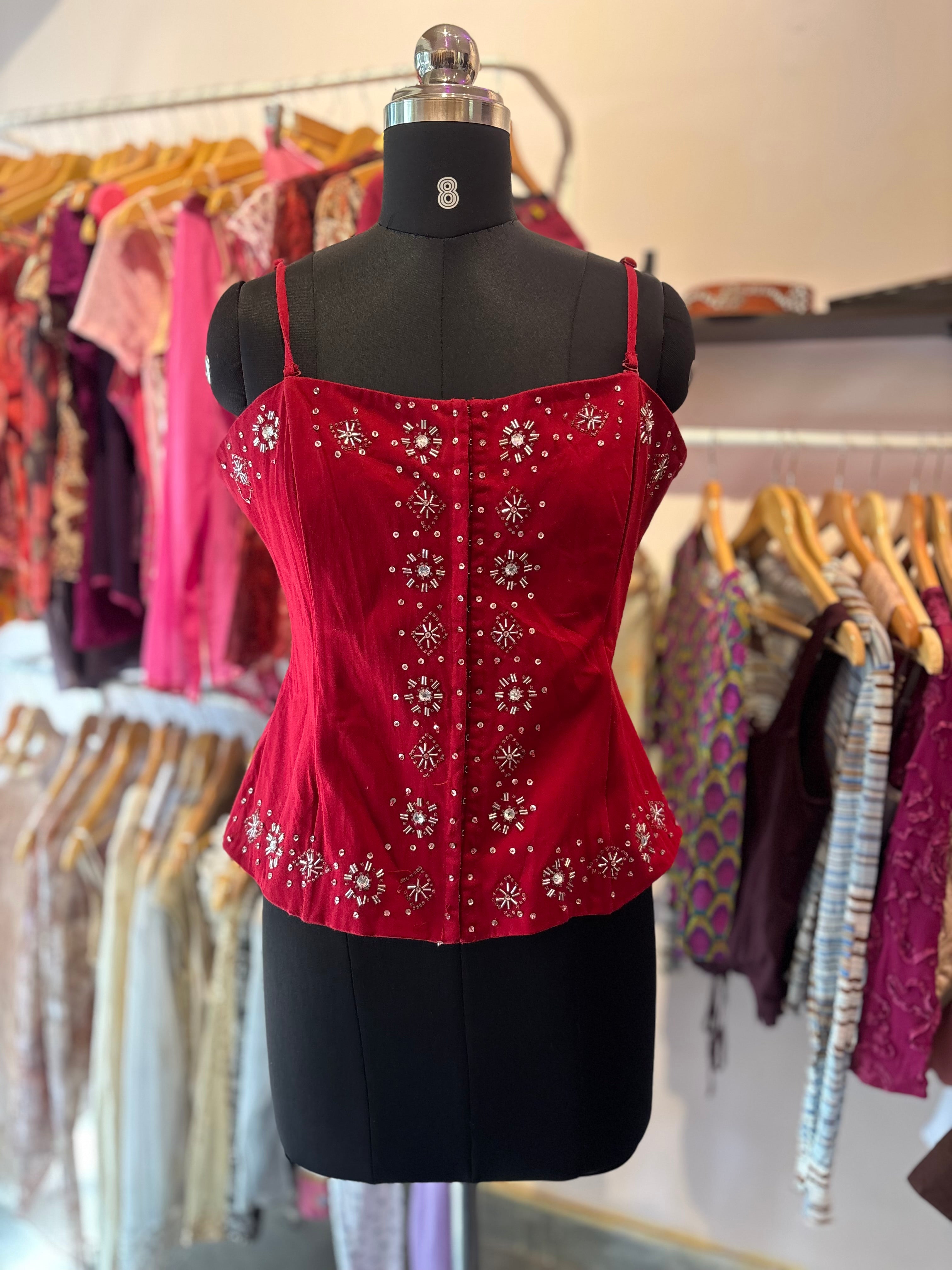 Red celestial corset – Thrift Fiction